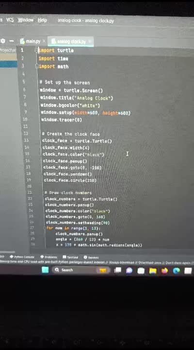 Python Code For Designing Analog Clock S Bhavya Sree Posted On The