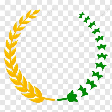 Circle Gold Paddy And Green Cotton Symbol Vector Paddy Circle Paddy