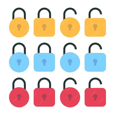 Premium Vector Padlocks Set Locked And Unlocked