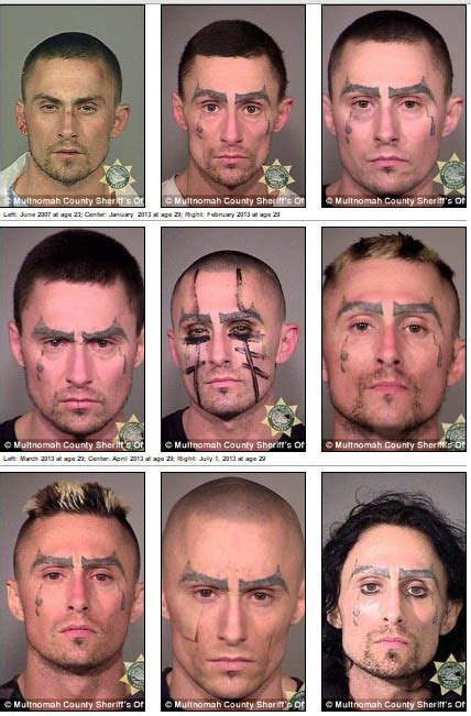Multiple Mugshots Show Effect Of Crystal Meth On Drug Addict Recovery