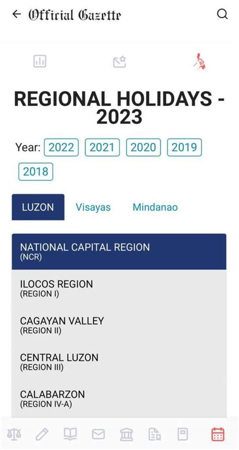 PCO Official Gazette Mobile App Use Features
