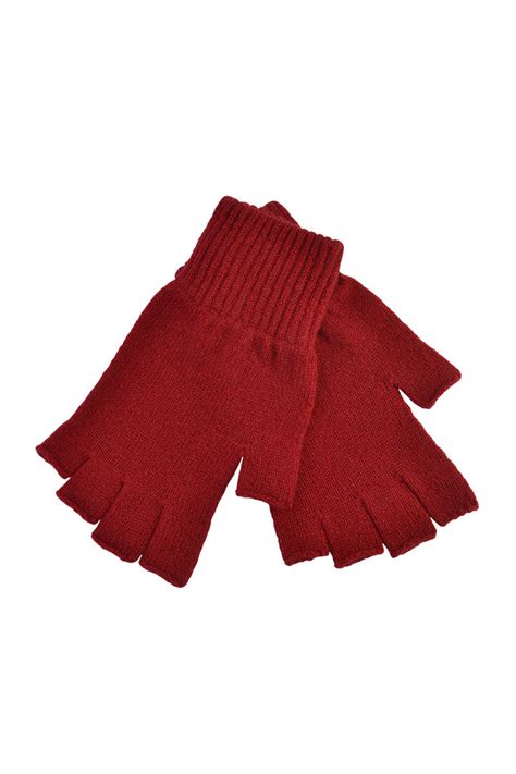 Ladies Scottish Lambswool Fingerless Gloves Available In Black Navy