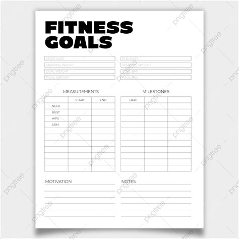 Daily Fitness Goals Planner Template Template Download On Pngtree