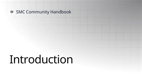 Introduction Smc Community Handbook Sir Mapy
