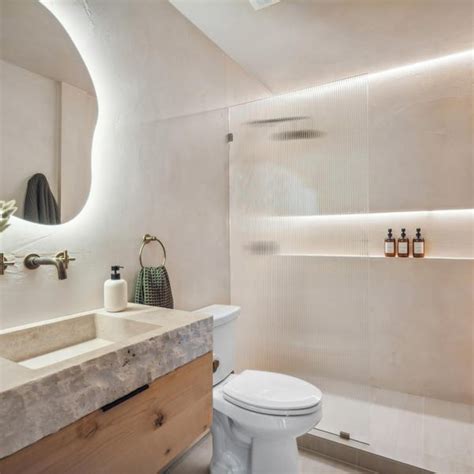 Led Mirror For Bathroom Touch Led Bathroom Assymetrical Mirror