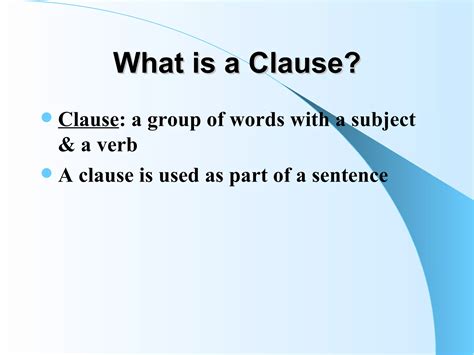 Dependent And Subordinate Clauses Ppt