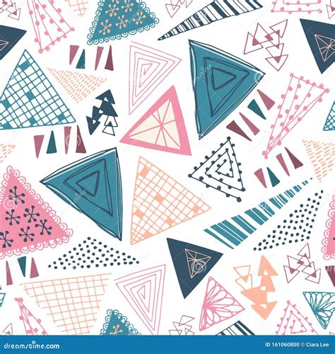 Triangle Zentangle Repeat Pattern Stock Vector Illustration Of Fabric