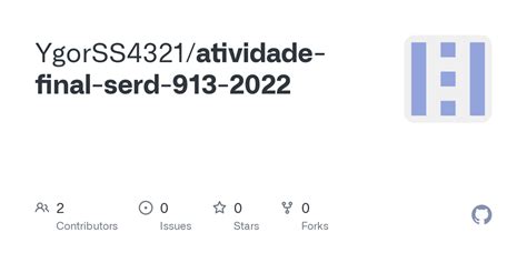Github Ygorss Atividade Final Serd