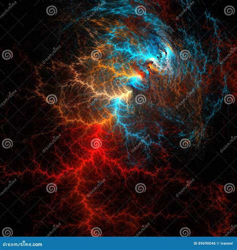 A Flash Of Lightning Fractal Art Stock Illustration Illustration Of