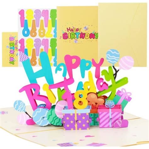 Carte Anniversaire Carte Anniversaire Pop Up 3D Happy Birthday Carte