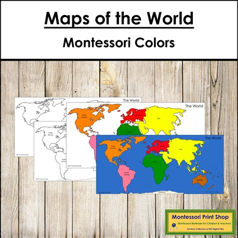 Maps Of The World Color And Blackline Masters Montessori Color Code