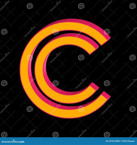 字母c徽标 库存例证 插画 包括有 绘制 例证 圈子 投反对票 徽标 黄色 字体 信函 227513099