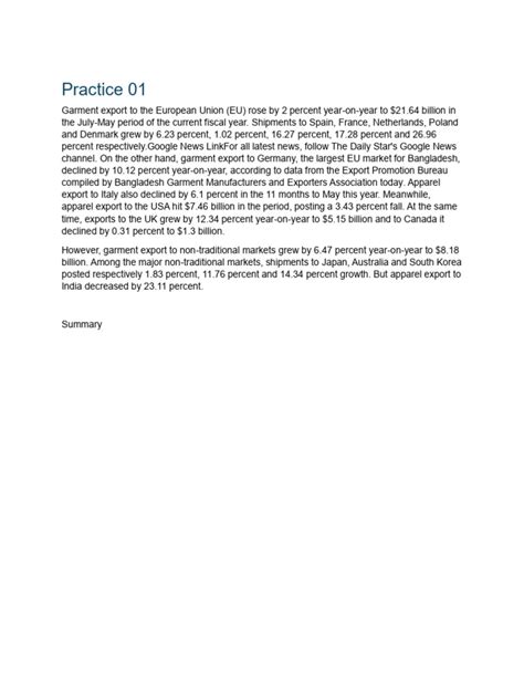 Summary Practice Pdf