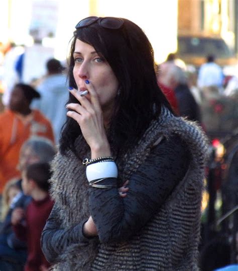 Black Hair Blue Nails Smoking Hotties