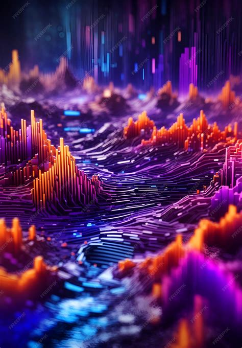 premium ai image abstract particle data landscape background with