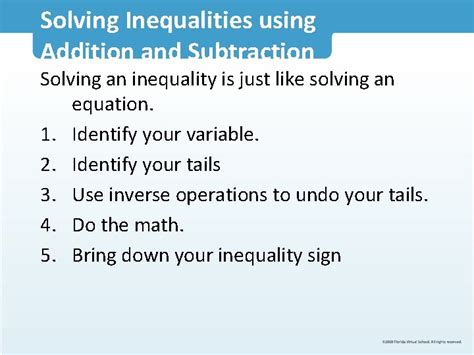 Solving Inequalities Using Addition Or Subtraction Lesson 5