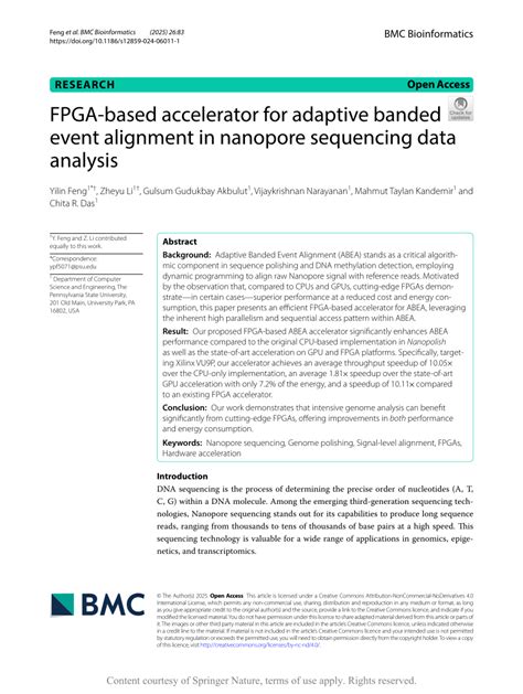 pdf fpga based accelerator for adaptive banded event alignment in