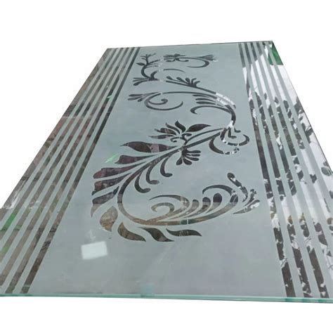 Floral Silver Decorative Designer Glass For Decoration Size 4x8ft At
