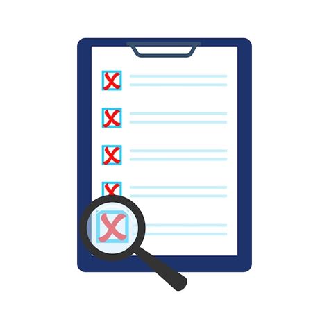 Premium Vector Document With Crosses And A Magnifying Glass