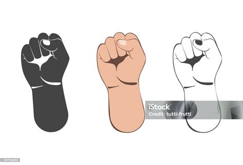 Vector Graphic Human Hand Clenched Into A Fist Vector Illustration