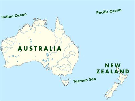 Map Australia And New Zealand Sibyl Fanechka