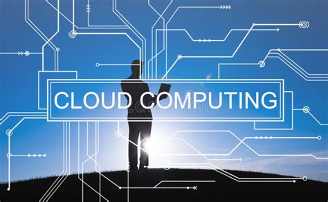 Nuvem Que Computa O Conceito Em Linha Da Placa De Circuito Da