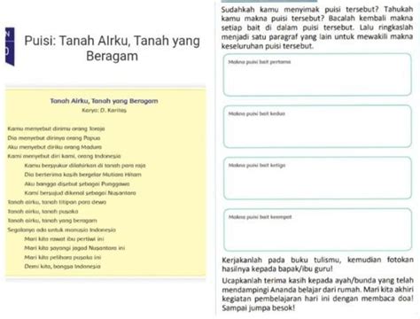 Makna Puisi Bait Pertama 1 Tulislah Rima Bait Pertama 2 Berilah Tanda Jeda Pada Bait Kedua 3