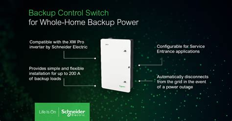 schneider electric launches backup control switch for whole home backup