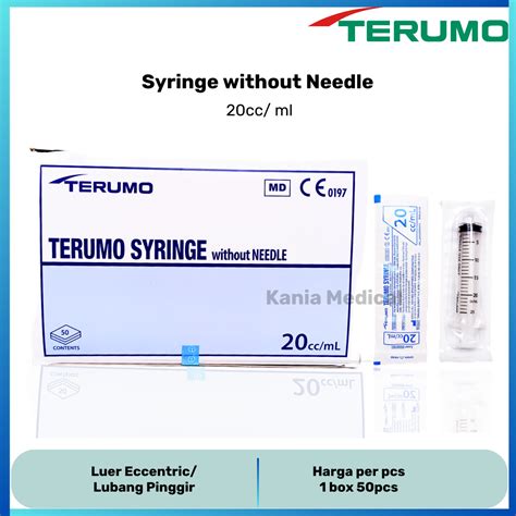 Terumo Syringe 20ccml Without Needle Luer Eccentric Spuit 20cc