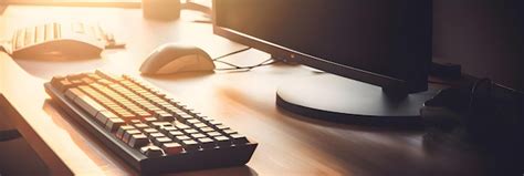 Premium Ai Image Desktop Computer Keyboard And Mouse In The Creative