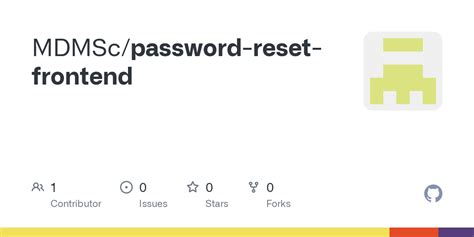 GitHub MDMSc Password Reset Frontend