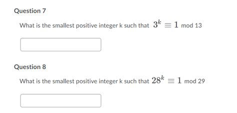 solved question 7 what is the smallest positive integer k