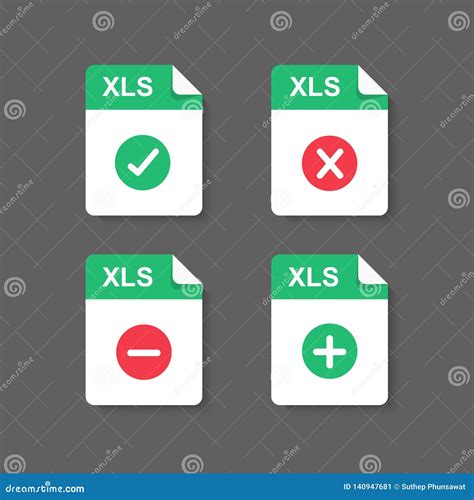 flat design with xls files download document icon symbol set vector
