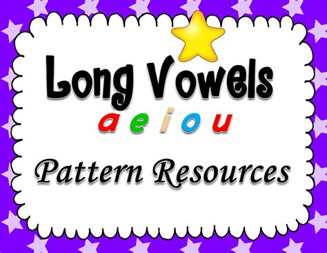 A Teachers Idea Long Vowel Pattern Ideas
