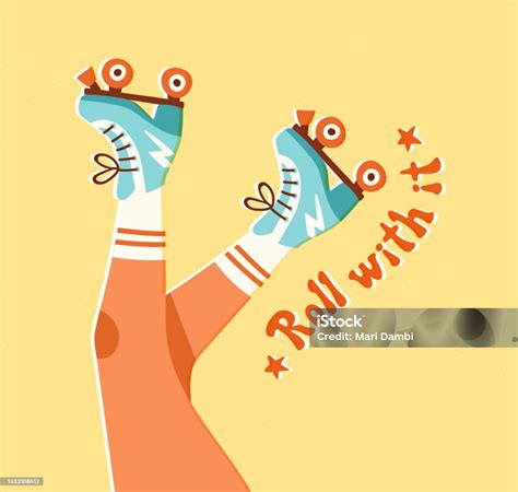 복고풍 롤러 스케이트와 양말을 착용 한 소녀의 다리를 거꾸로 뒤집어 놓습니다 롤러 스케이트에 대한 스톡 벡터 아트 및 기타 이미지 롤러 스케이트 롤러 스케이팅