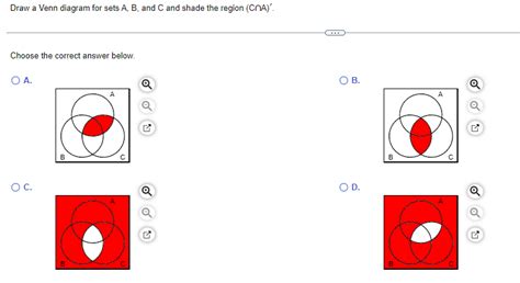 Solved Draw A Venn Diagram For Sets A B And C And Shade The Chegg