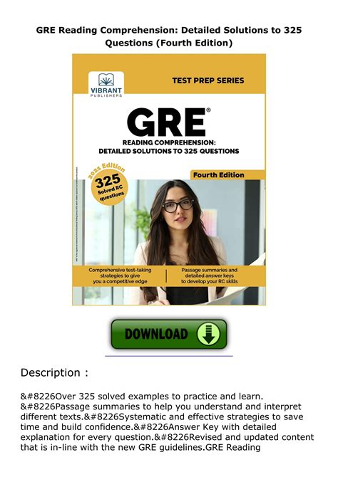 Pdf Read Online Gre Reading Comprehension Detailed Solutions To 325