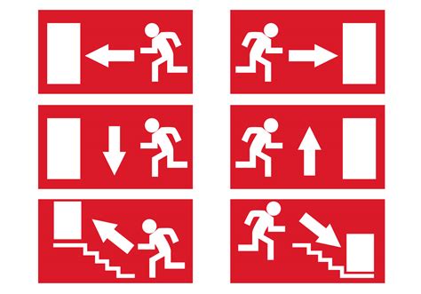 Free Emergency Exit Signs Vector Download Free Vector Art Stock