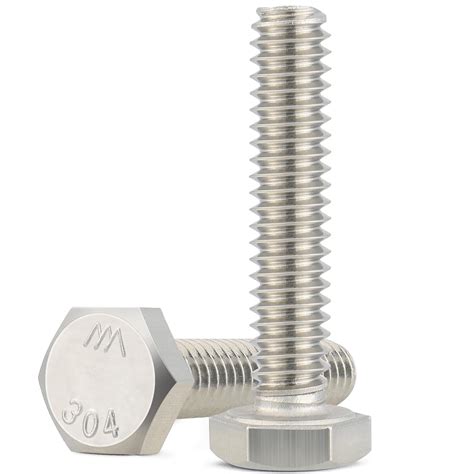 38 16 X 1 14 Hex Head Screws Bolts 304 Stainless Steel 18 8 Fully