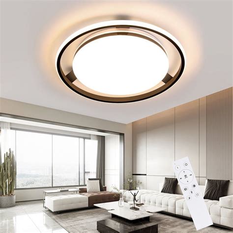 Nettlife Led Deckenleuchte Wohnzimmer Dimmbar Mit Fernbedienung Schwarz