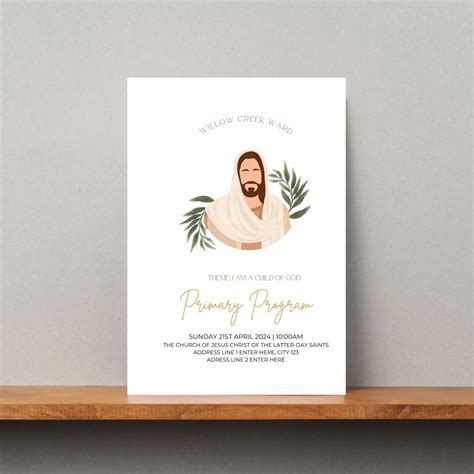 Lds Primary Program Editable Template Minimalistic Editable Template