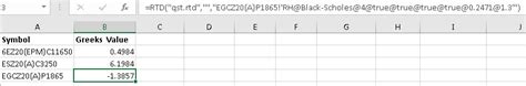 The Greeks Request — Qst Excel Api 11 Documentation