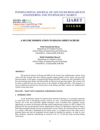 A Secure Modification To Hsiang Shihs Scheme PDF