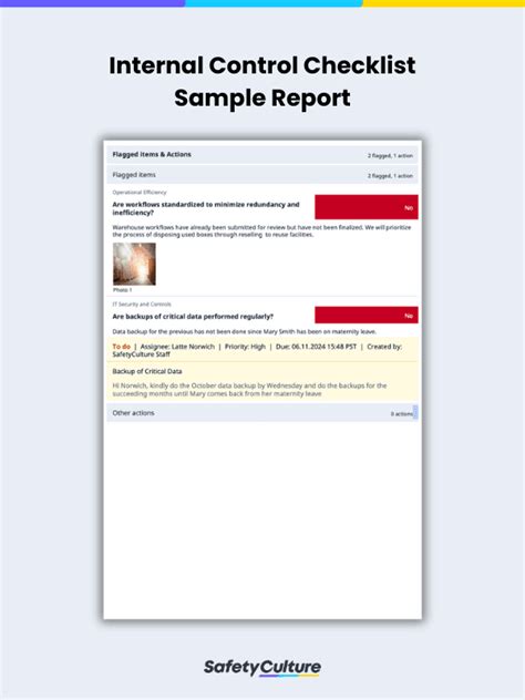 Free Internal Control Checklist Pdf Safetyculture