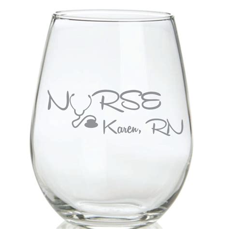 Nurse Wine Glasses Etsy