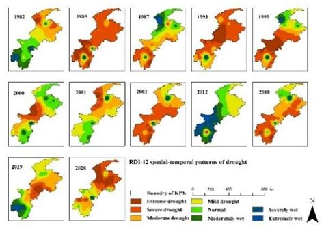 Rdi For 3 6 12 Months Showing Spatio Temporal Patterns Of Drought In