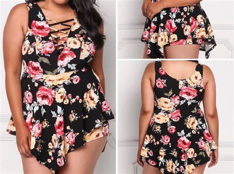Plus Size Xxxl One Piece Floral Swimsuit Swimwear Women Floral Printed Bikini Set Sexy In Body