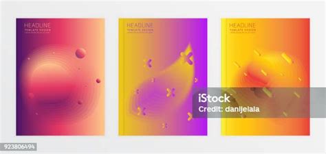 Desain Sampul Minimal Cairan Warnawarni Halftone Gradien Template