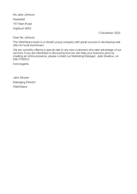 All Covering Letters Practice Ms Jane Johnson Headstart 157 Main