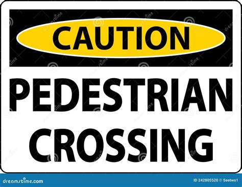 Caution Pedestrian Traffic Sign Stock Illustration